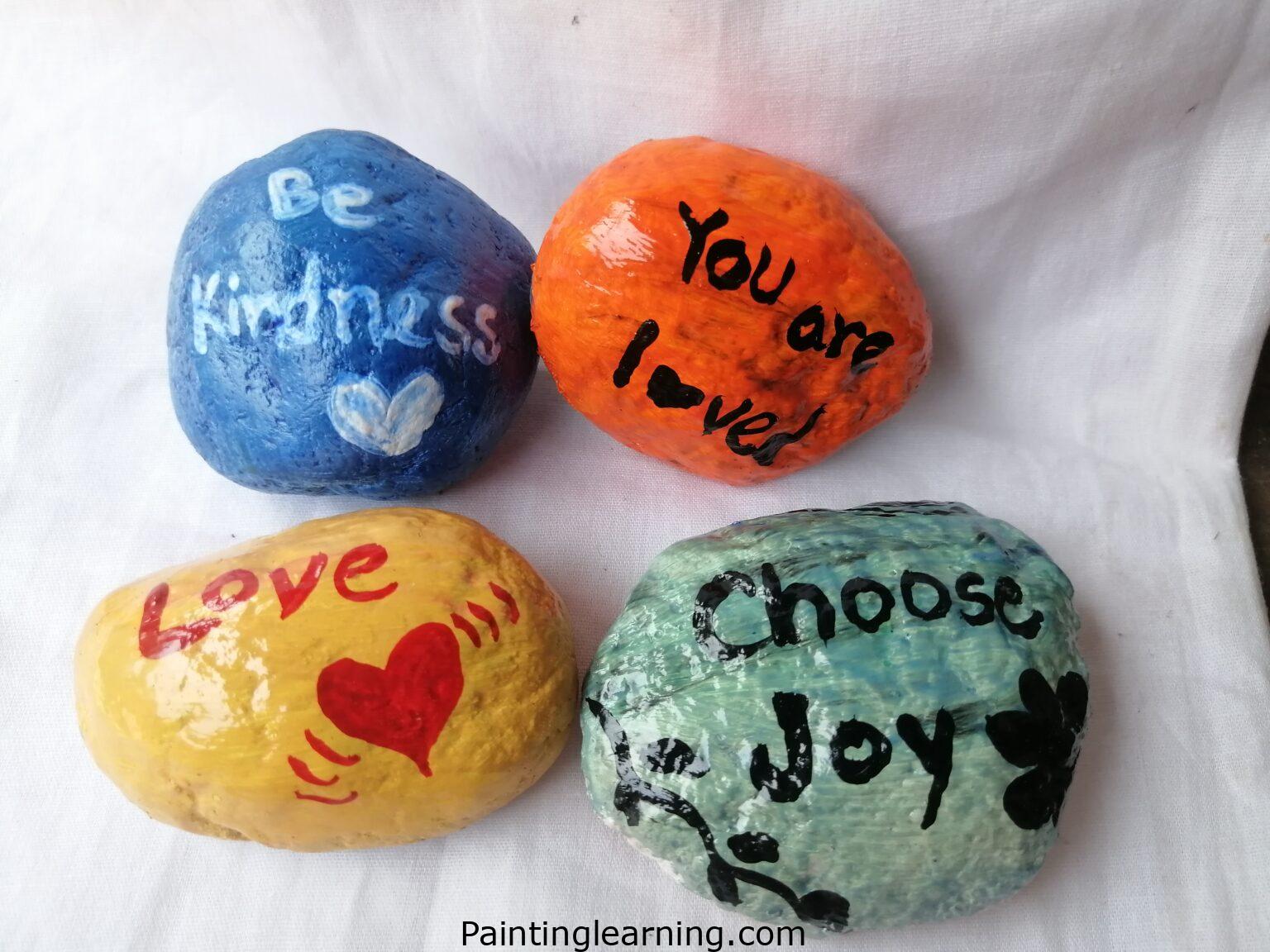 Easy Kindness Rocks: A Step-by-Step Guide with Heart - Painting Learning