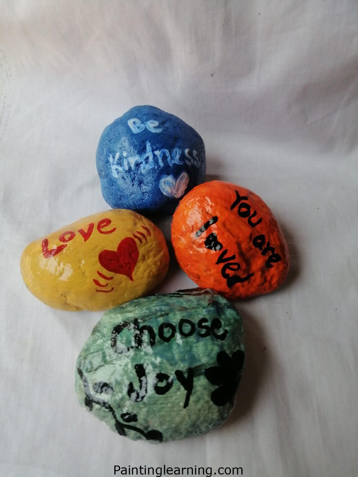 Easy Kindness Rocks: A Step-by-Step Guide with Heart - Painting Learning